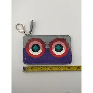Fendi | Bags | Fendi Monster Eyes Pochette Wallet Womens Purple Leather ...